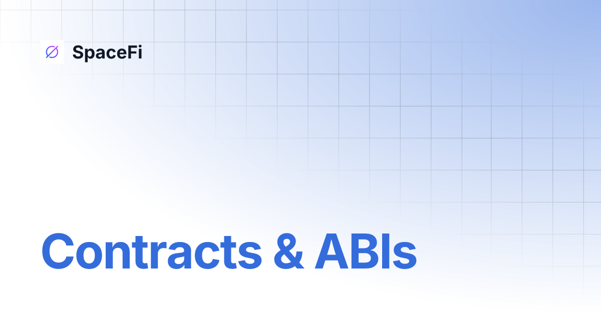 Contracts & ABIs | SpaceFi